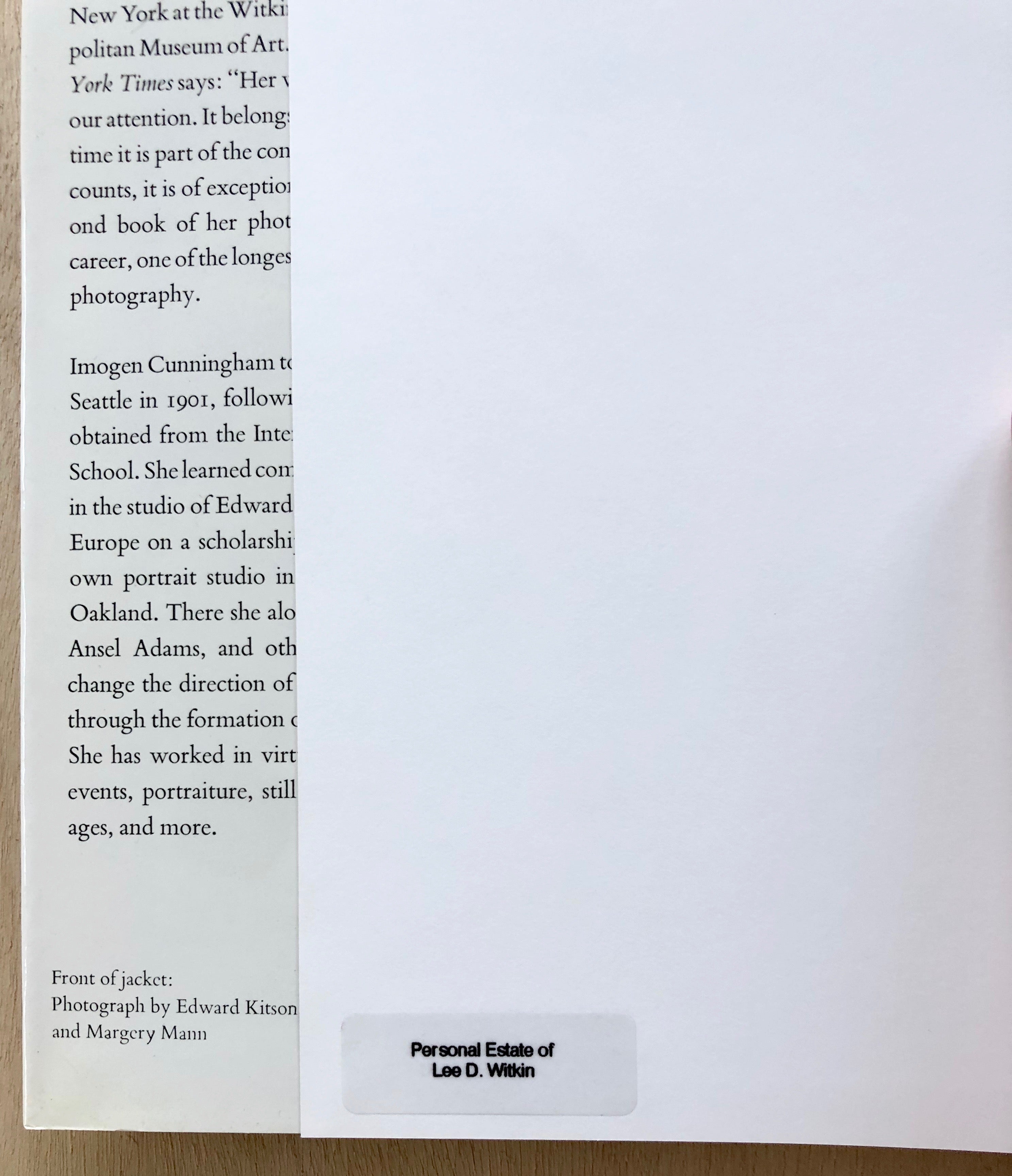 IMOGEN! IMOGEN CUNNINGHAM PHOTOGRAPHS 1910-1973 with an introduction b ...