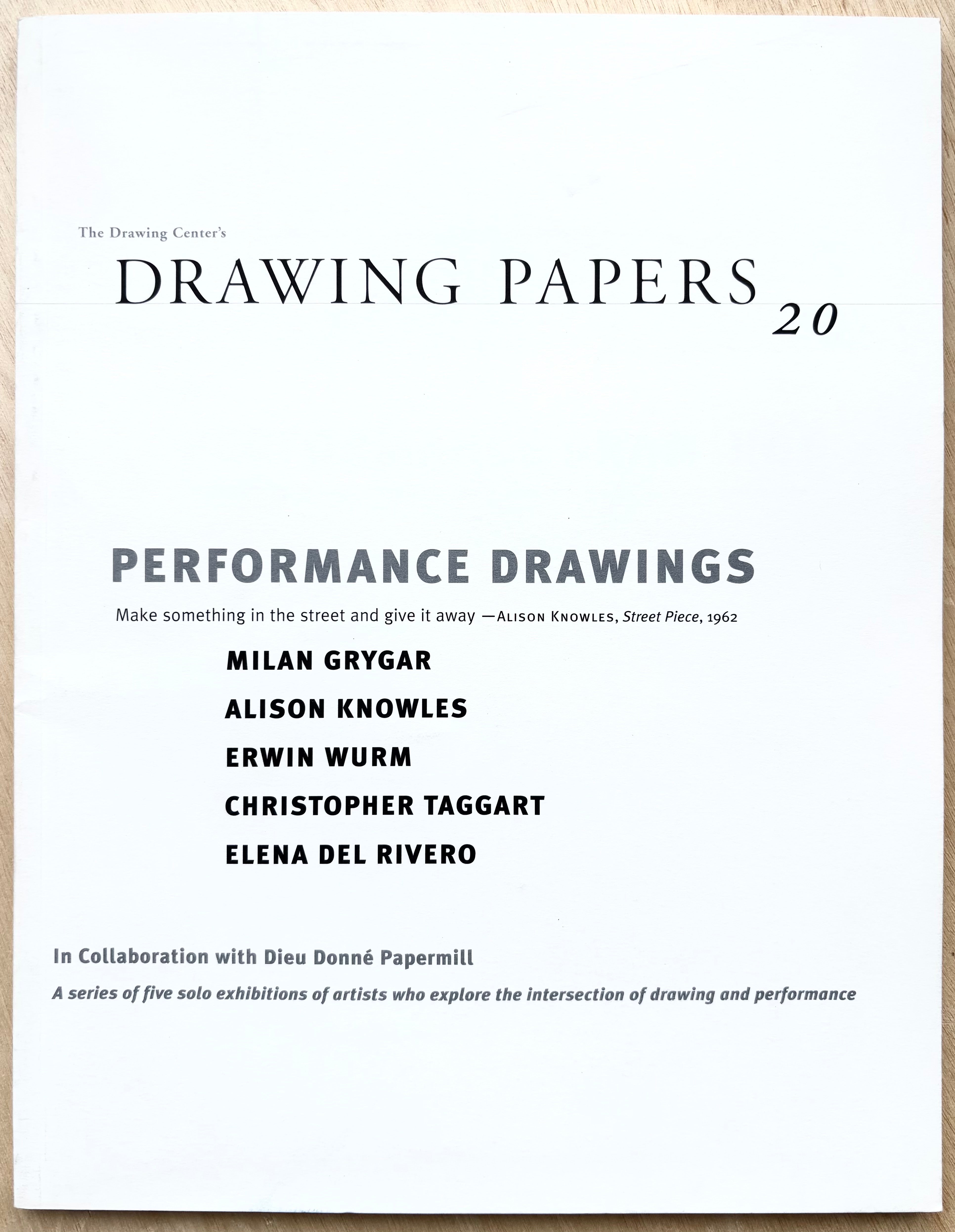 PERFORMANCE DRAWINGS: DRAWING PAPERS #20 – Familiar Trees