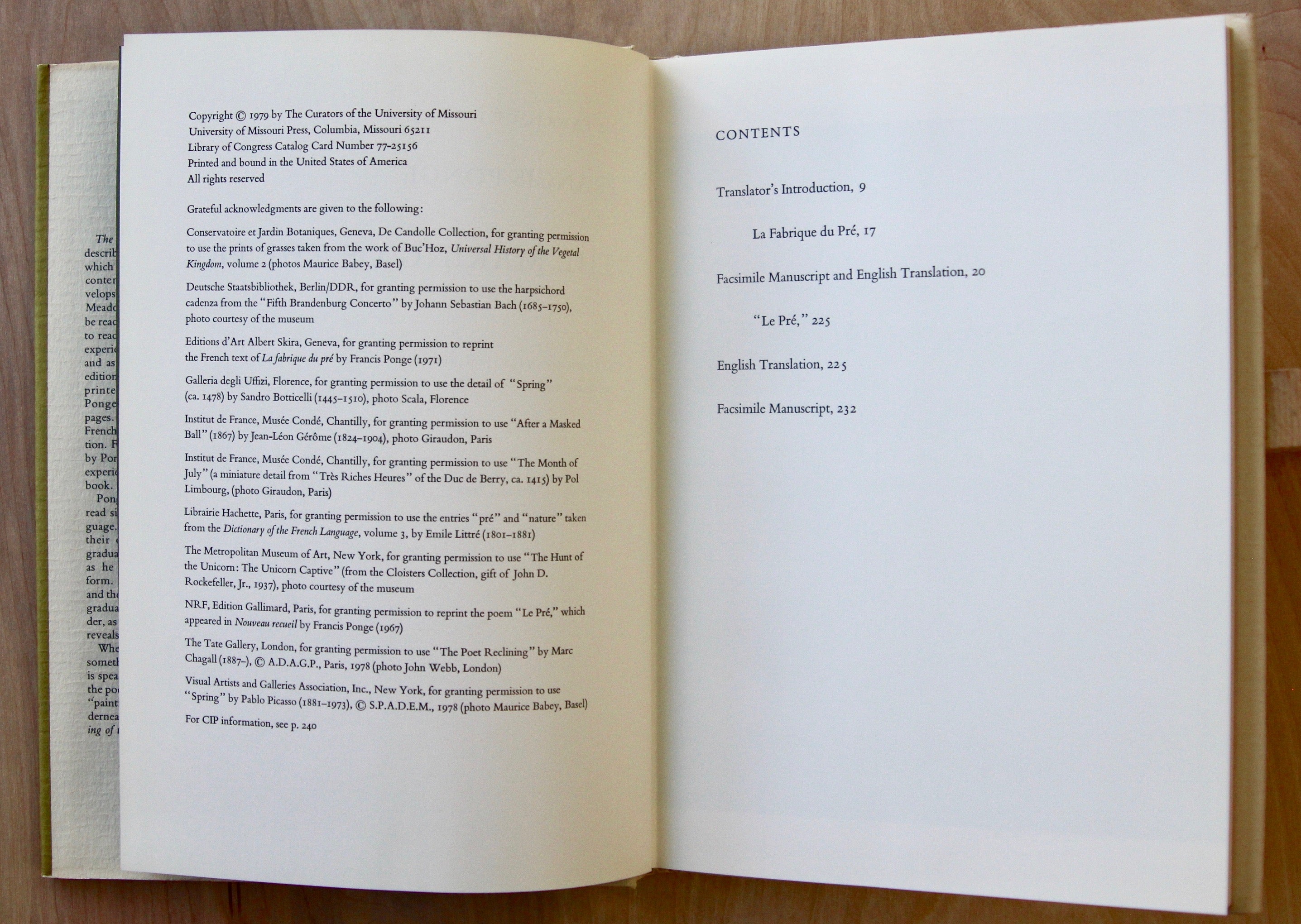 THE MAKING OF THE PRE by Francis Ponge – Familiar Trees